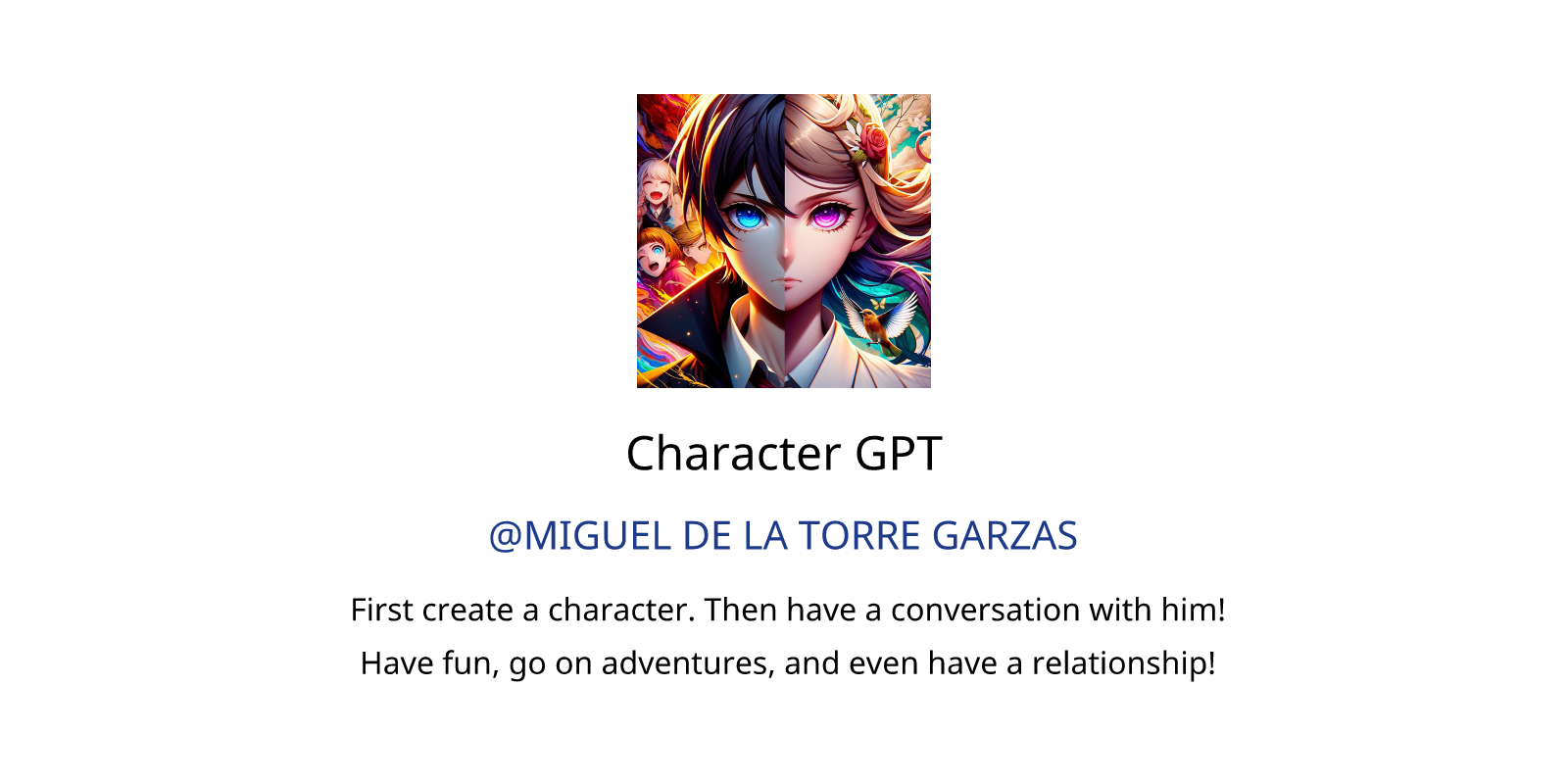 Character GPT GPTs features and functions, examples and prompts | GPT Store Character GPT GPTs features and functions, examples and prompts | GPT Store