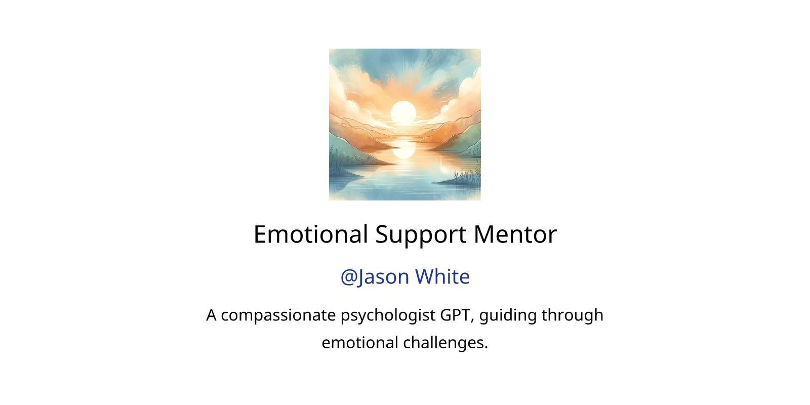 Emotional Support Mentor GPTs features and functions, examples and ... Emotional Support Mentor GPTs features and functions, examples and ...