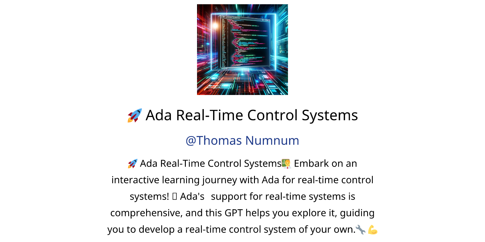 🚀 Ada Real Time Control Systems Gpts Features And Functions Examples And Prompts Gpt Store 0188