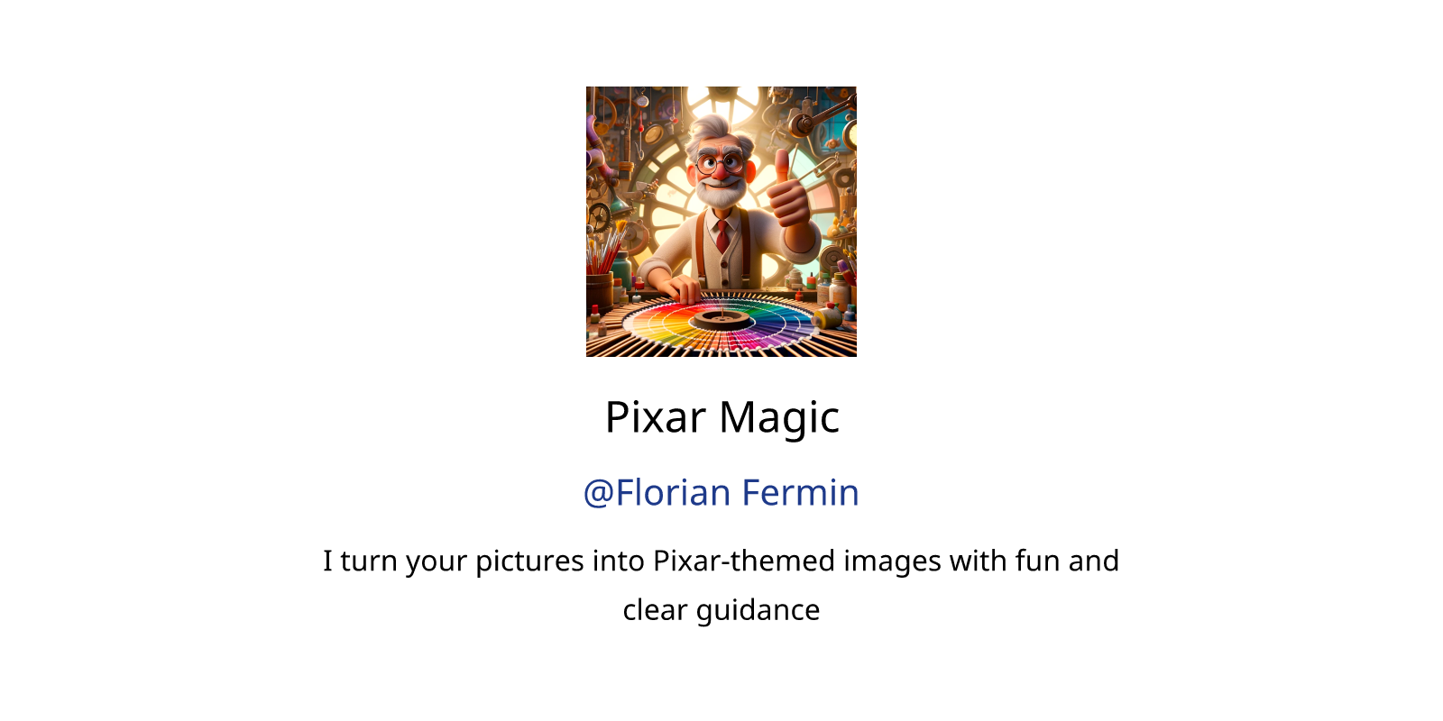 Pixar Magic GPTs features and functions, examples and prompts | GPT Store Pixar Magic GPTs features and functions, examples and prompts | GPT Store